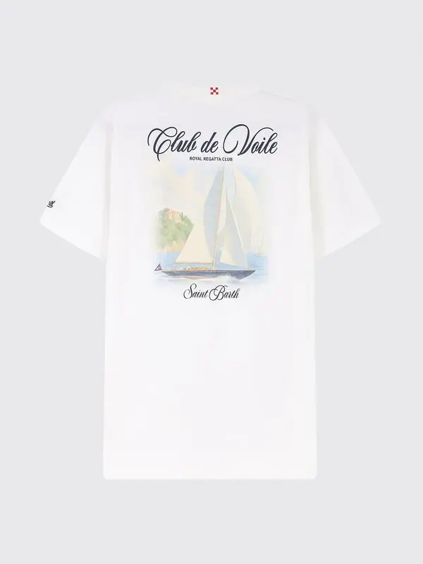 MC2 SAINT BARTH Cotton T-shirt With Contrast Logo Print