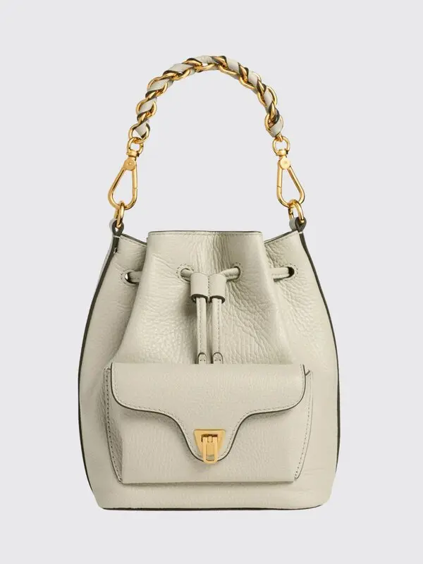 COCCINELLE Bucket Bag With Twist Lock Closure - Beige