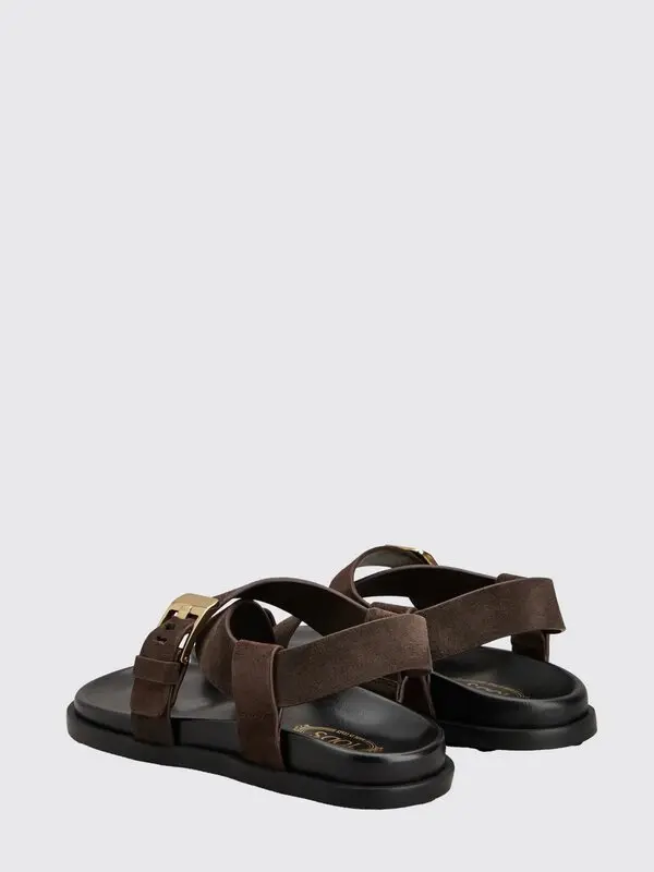 TOD'S Suede Thong Sandals With Low Heel And Strap