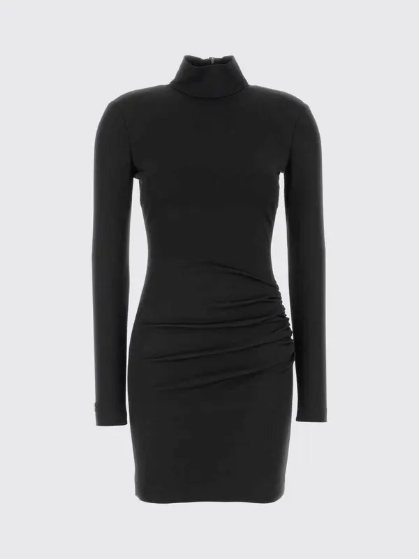 Dolce & Gabbana Long-sleeve Draped Turtleneck Mini Dress