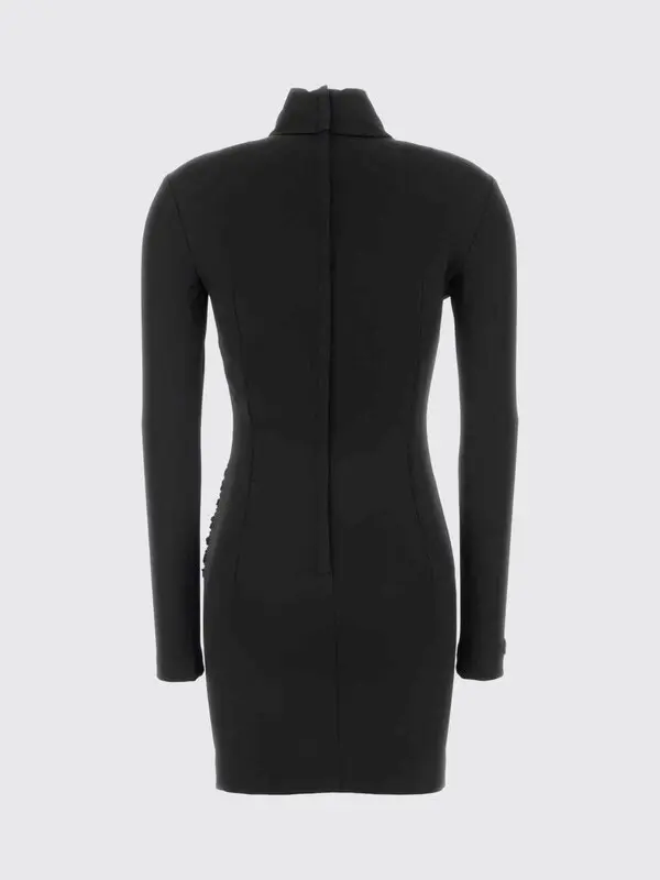 Dolce & Gabbana Long-sleeve Draped Turtleneck Mini Dress