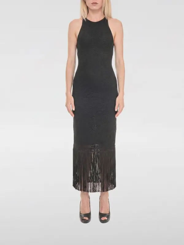BOSS Jersey Midi Dress With Fringes