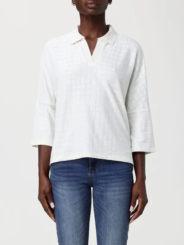 Emporio Armani Textured Jersey Polo Shirt - White