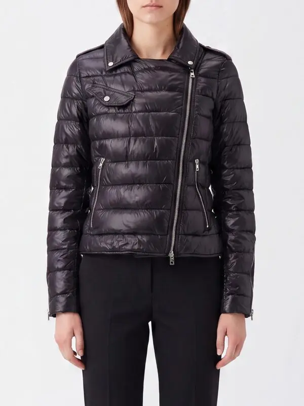 Herno Short Ultra-light Nylon Biker Down Jacket With Asymmetrical Zip