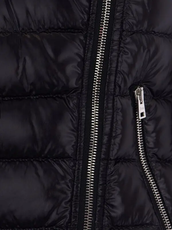 Herno Short Ultra-light Nylon Biker Down Jacket With Asymmetrical Zip