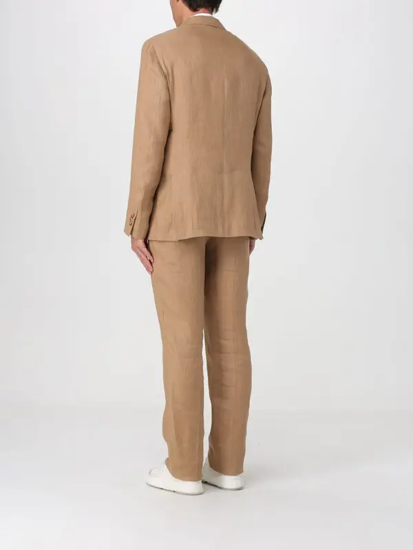 LARDINI Single-breasted Suit In Pure Linen With Two-button Jacket And Patch Pockets