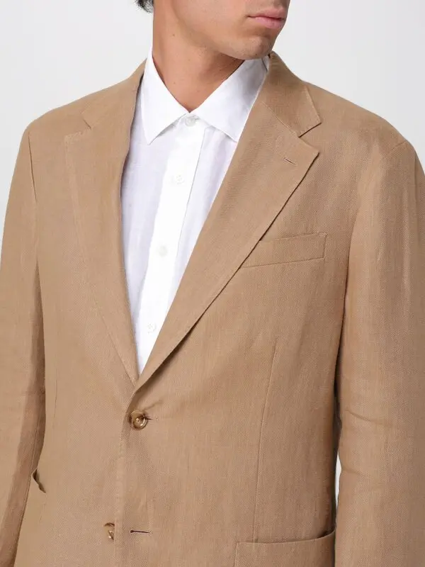 LARDINI Single-breasted Suit In Pure Linen With Two-button Jacket And Patch Pockets