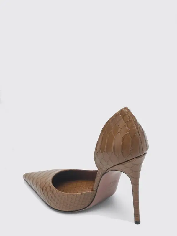 Paris Texas Python Print Leather Vera Pumps - Coffee