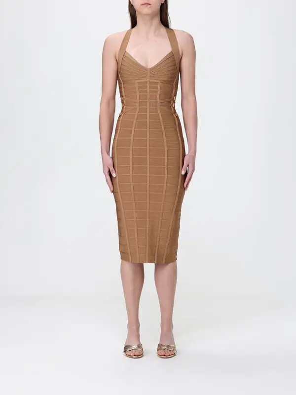 Elisabetta Franchi Midi Sheath Dress - Brown