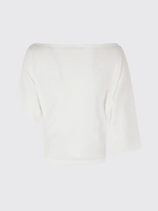 MISBHV Cotton Boat Neck Top With Draped Detail