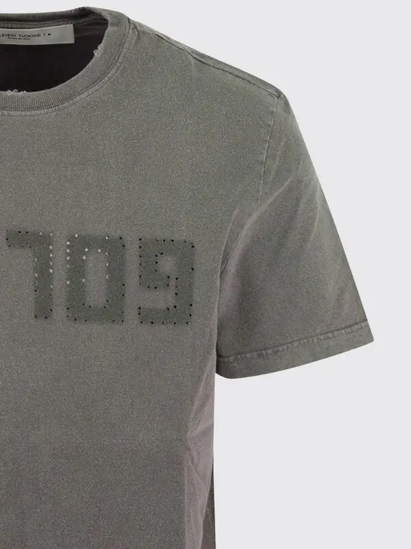 GOLDEN GOOSE Tone-on-tone Logo Crew-neck Cotton T-shirt
