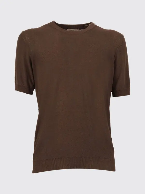 KANGRA Slim Fit Cotton-blend Crewneck Sweater - Brown