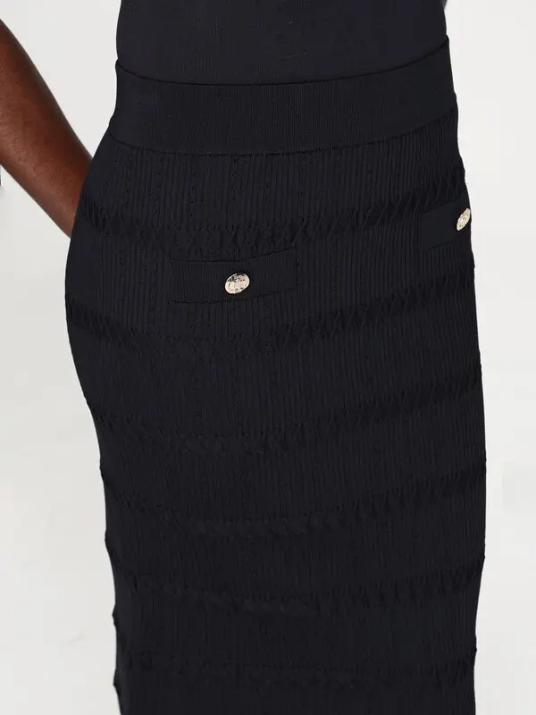 Liu Jo Jersey Midi Skirt - Black