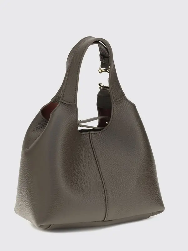COCCINELLE Textured Leather Shoulder Bag - Mud