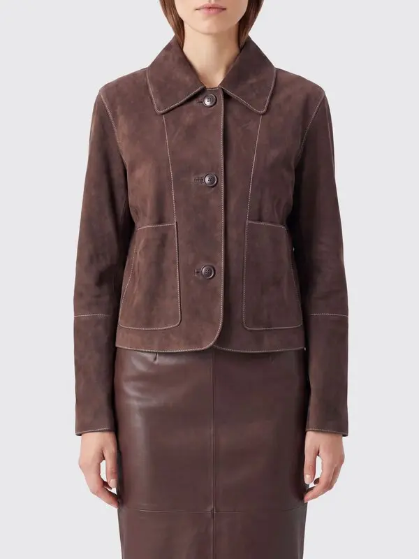 PAROSH P.a.r.o.s.h. Short Suede Leather Jacket