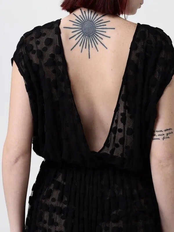 Dries Van Noten Polka Dot Cotton Blend Midi Dress