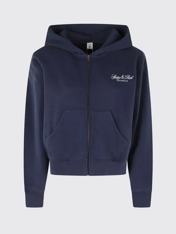 SPORTY & RICH Zip-up Hooded Sweatshirt