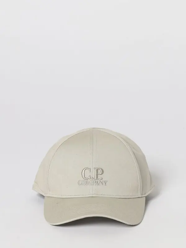 C.P. COMPANY Embroidered Logo Cotton Cap - Cream