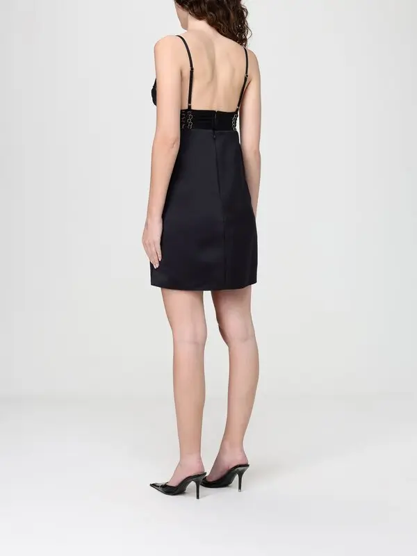 Elisabetta Franchi Duchesse Dress With Decorative Ribbons - Black