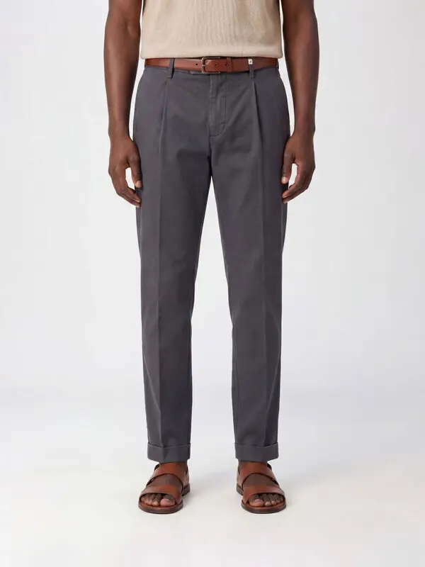 MYTHS Slim Fit Wool Fresco Trousers - Black