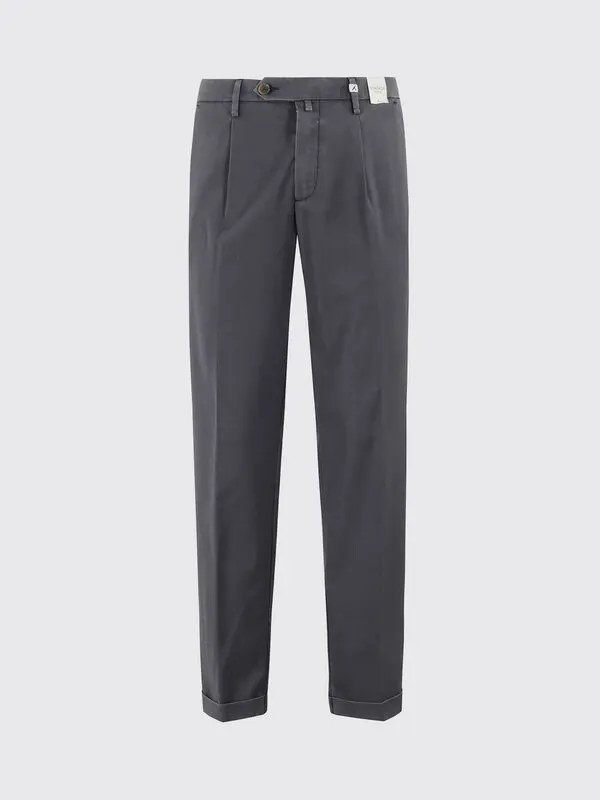MYTHS Slim Fit Wool Fresco Trousers - Black