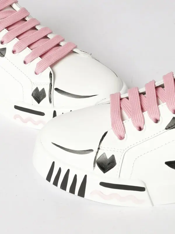 Dolce & Gabbana Dg Heart Motif Lace-up Trainers - White
