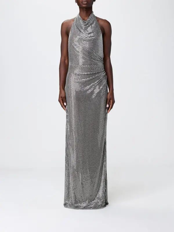 SELF-PORTRAIT Long Halterneck Gown With Crystal Embellishments