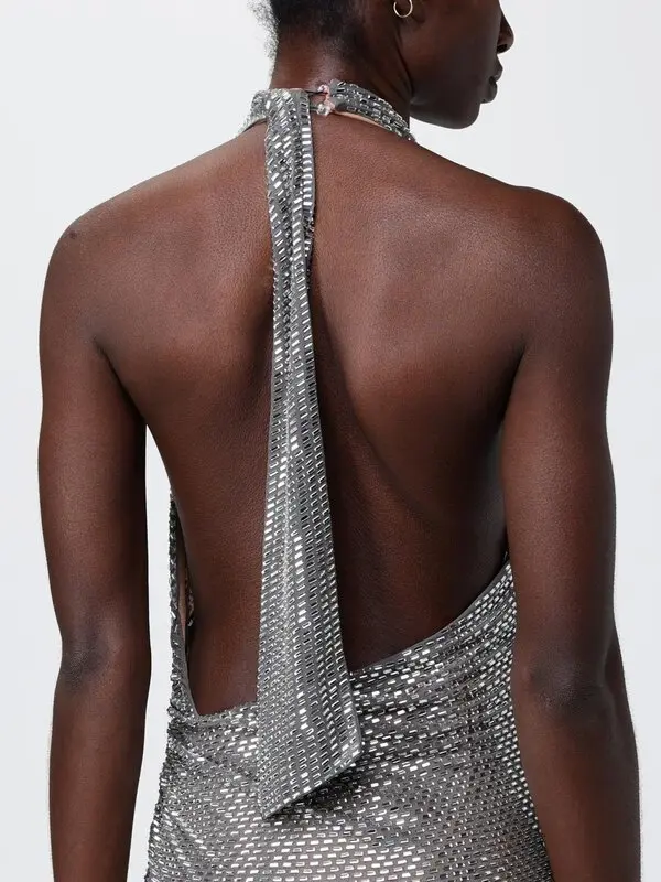 SELF-PORTRAIT Long Halterneck Gown With Crystal Embellishments