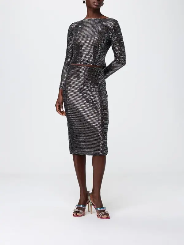 SELF-PORTRAIT Sequin Embellished Midi Pencil Skirt