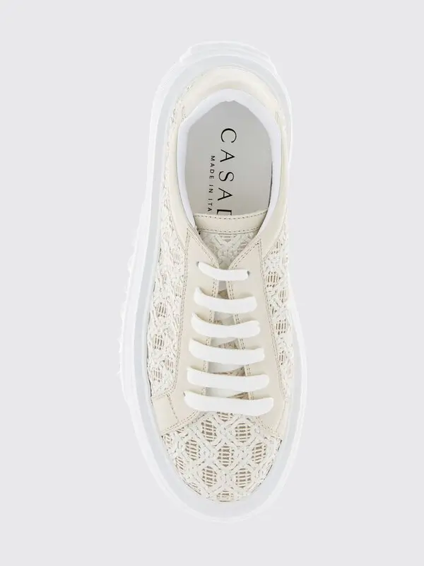 Casadei Woven Leather Platform Sneakers