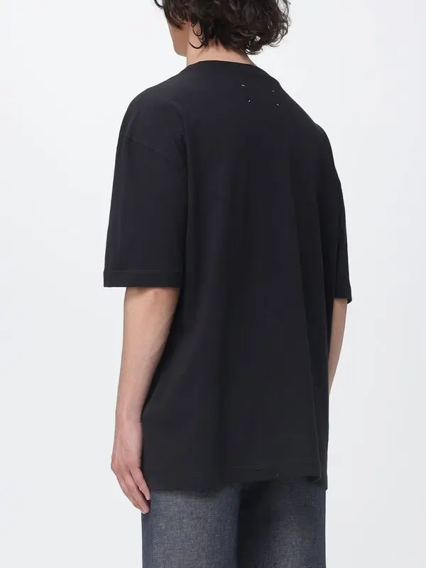 MAISON MARGIELA Embroidered Logo Cotton T-shirt - Black