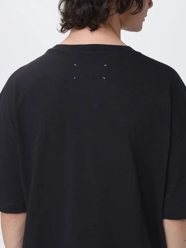 MAISON MARGIELA Embroidered Logo Cotton T-shirt - Black