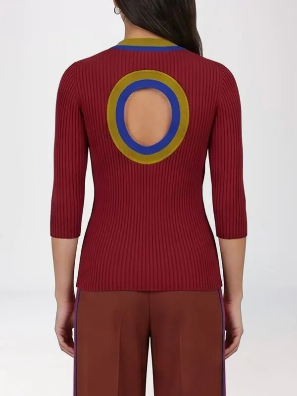 PAULA Paulavalentina Ribbed Crewneck Sweater With Contrast Trim