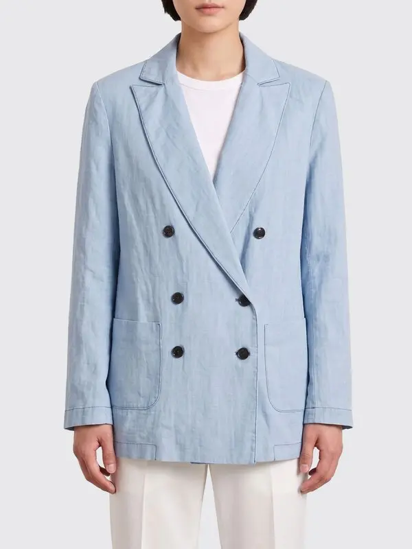 MYTHS Double-breasted Cotton Jacket - Blue