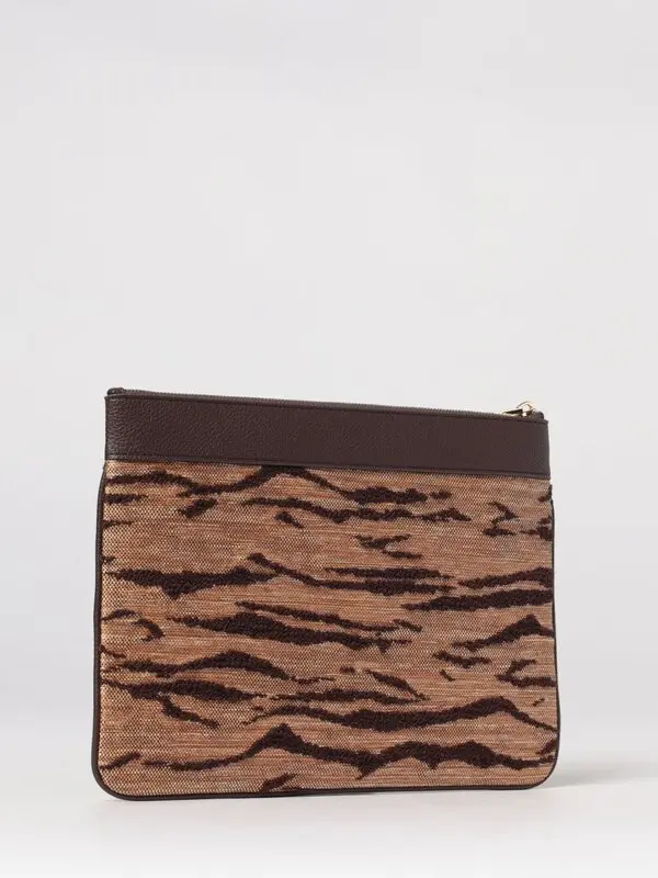 Elisabetta Franchi Animal Print Canvas Pouch