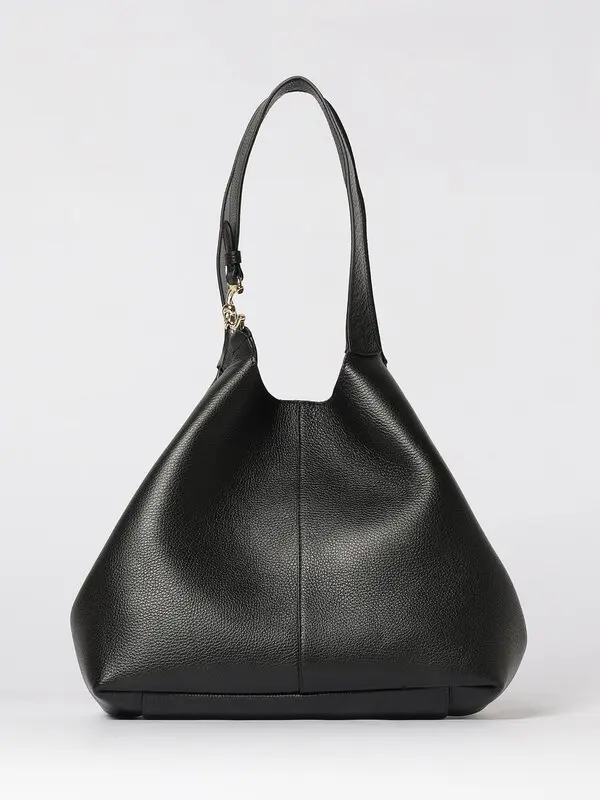COCCINELLE Leather Shoulder Bag With Hoop Handle - Black