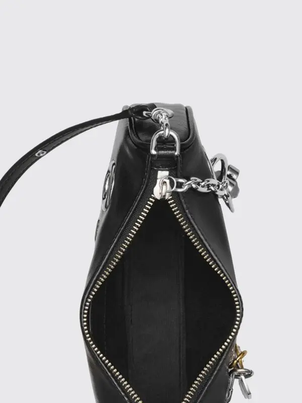 Marc Jacobs Grommet Shoulder Bag In Smooth Leather With Embroidery And Charm
