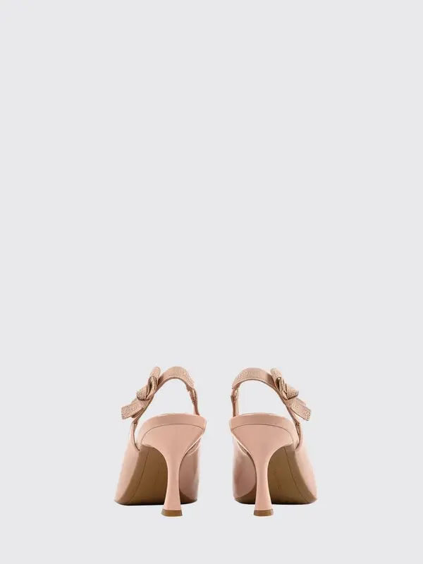 Karl Lagerfeld Patent Leather Slingback Pumps With Bow Detail