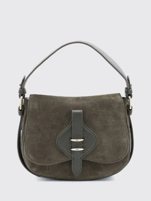 COCCINELLE Leather And Suede Shoulder Bag - Mud