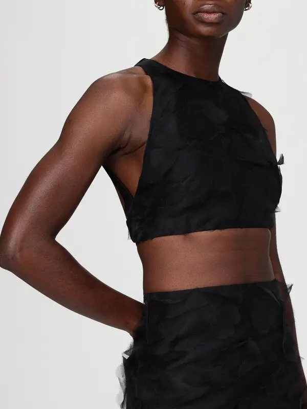 Max Mara Fumetto Crop Top In Silk