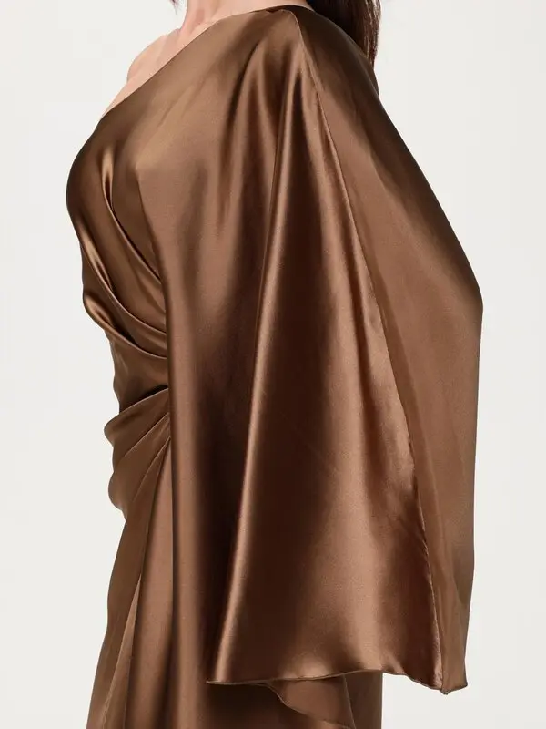 MONOT One-shoulder Draped Maxi Dress