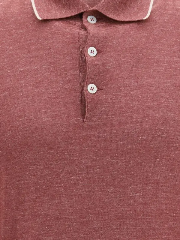 Brunello Cucinelli Cashmere Silk And Hemp Knit Polo Shirt
