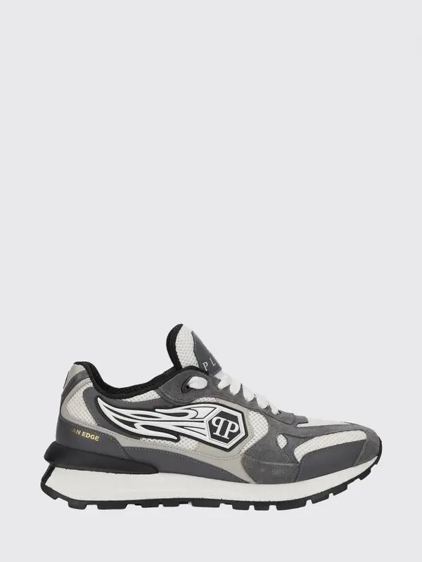 Philipp Plein Leather And Mesh Sneakers - Grey