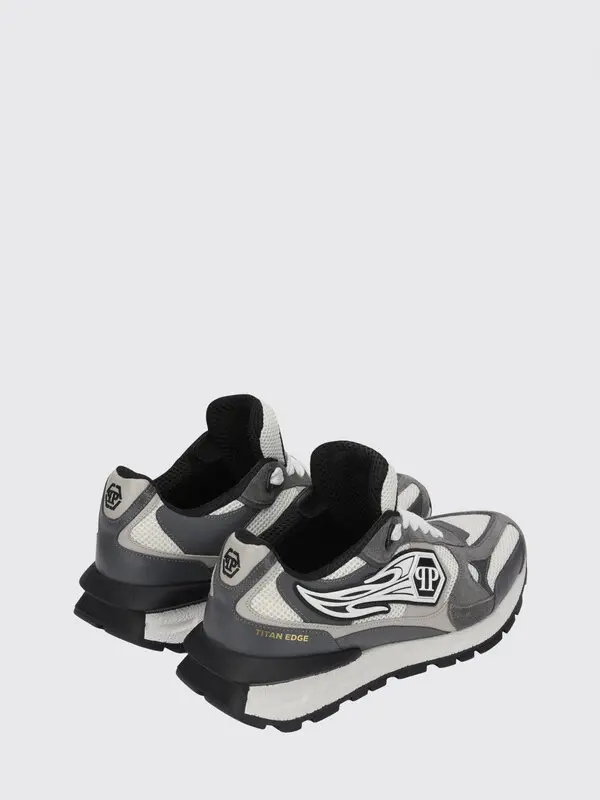 Philipp Plein Leather And Mesh Sneakers - Grey