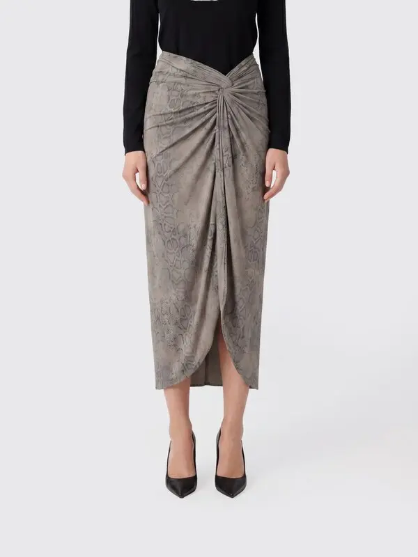 Federica Tosi Animalier Python Pattern Technical Fabric Midi Skirt