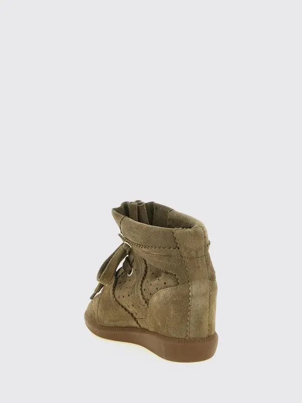 Isabel Marant Étoile Bobby High-top Suede Sneakers With Internal Wedge - Beige