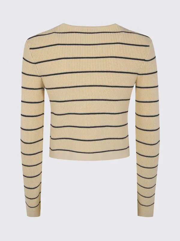 Elisabetta Franchi Striped Viscose Cardigan - Nude