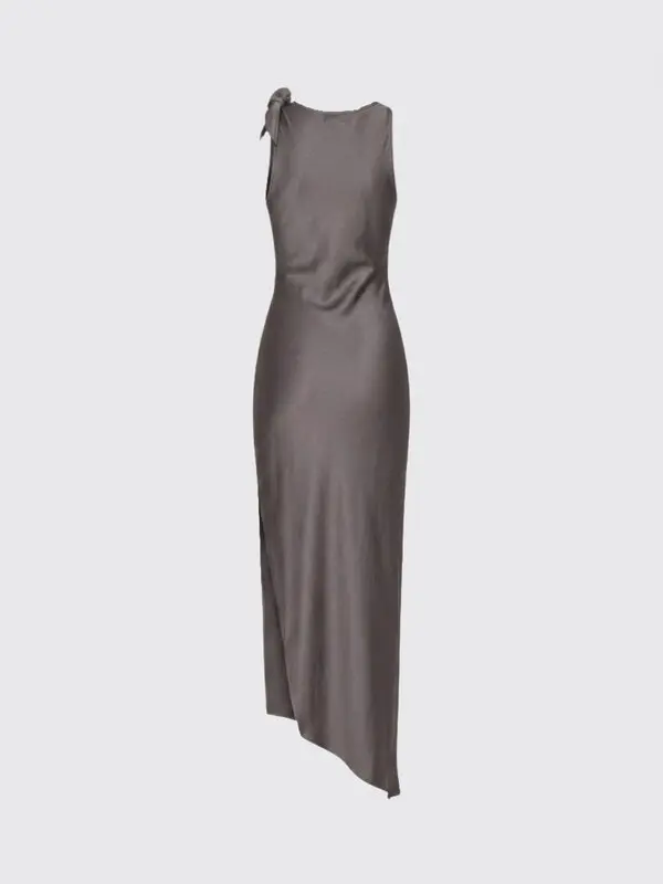 Coperni Asymmetrical Off-the-shoulder Midi Dress - Grey