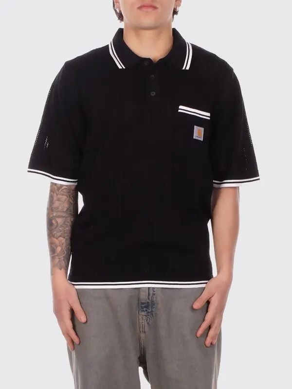 Carhartt Work In Progress Cotton Polo Shirt - Black