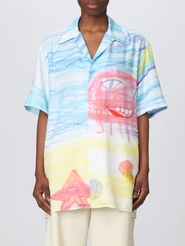 PAURA Graphic Print Button-up Shirt